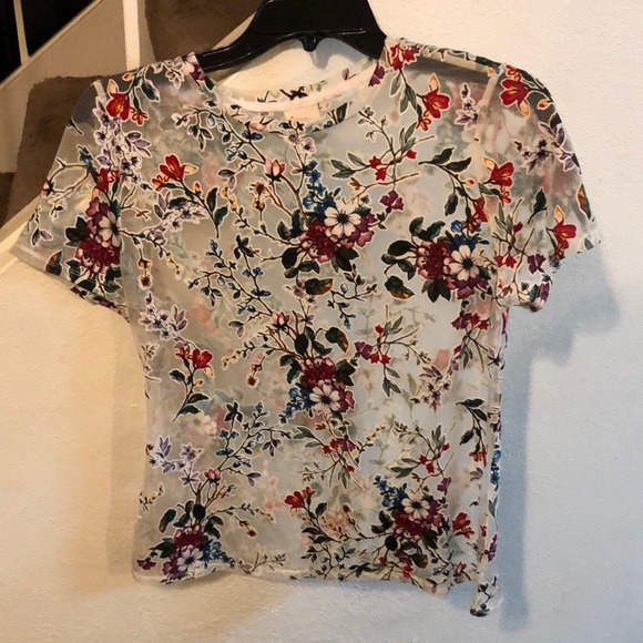 a new day | Tops | A New Day Translucent Flower Shirt | Poshmark